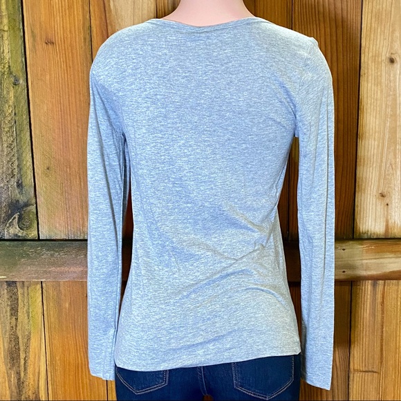 Fabletics | Tops | Fabletics Scoop Neck Gray Logo Tee Ii Nwt | Poshmark